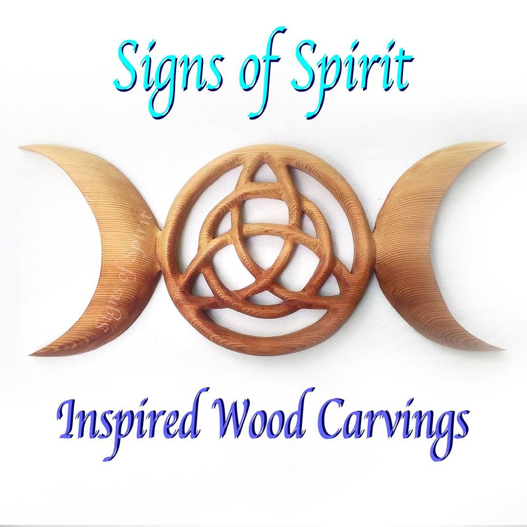 Triple Moon Goddess With Triquetra-celtic Pagan Symbol-modern Wiccan ...