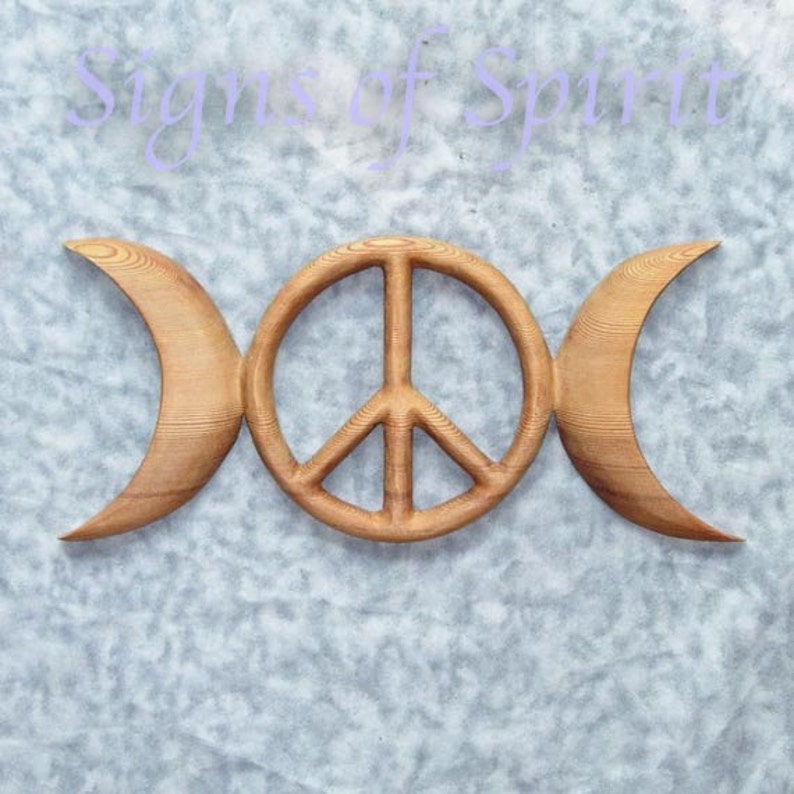 Triple Moon Peace Symbol-celtic Goddess-wiccan Pagan Peace - Etsy