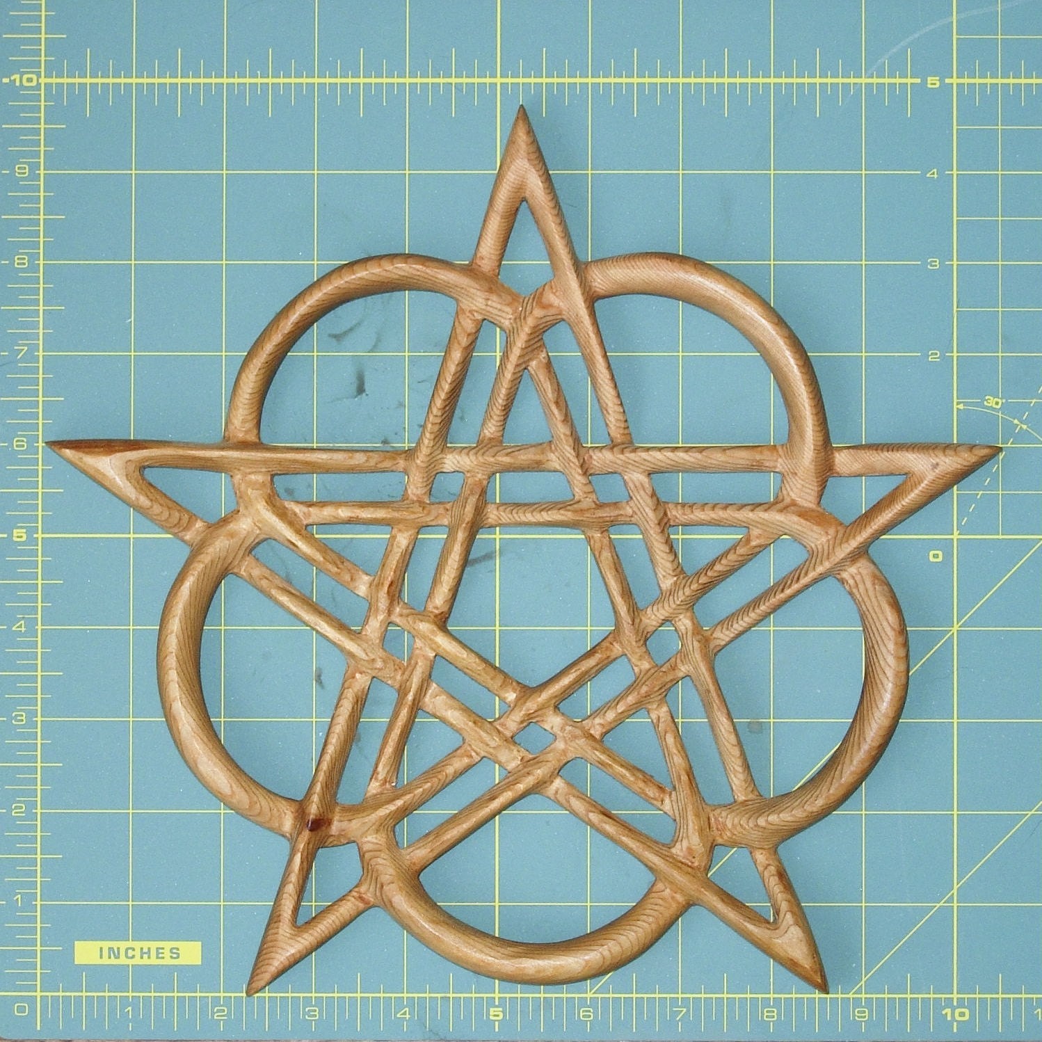 Celtic Healing Pentacle Heart Pentacle Wood Carved Celtic - Etsy