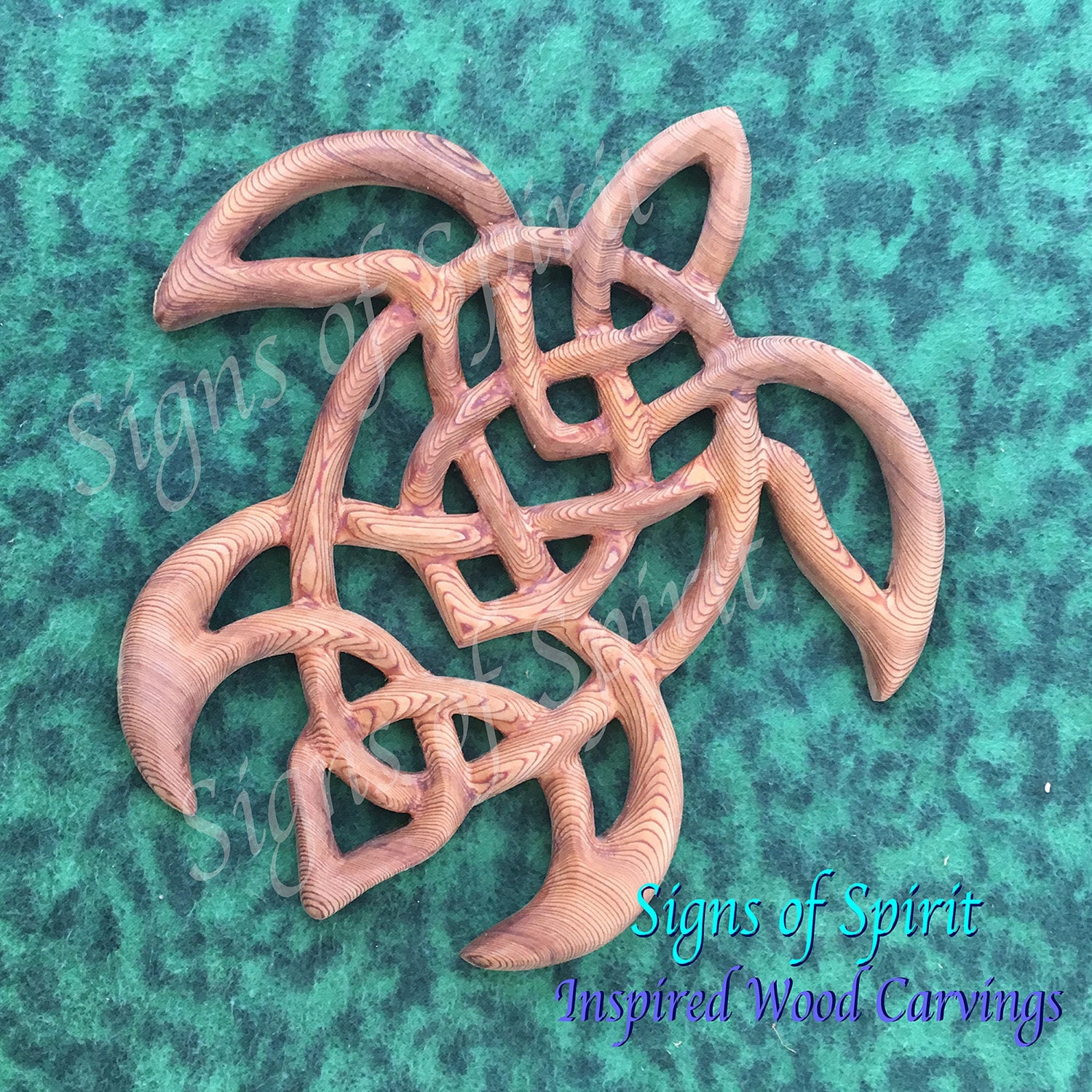 Celtic Turtle Wood Carving - Symbol of Wisdom, Protection, Innocence ...