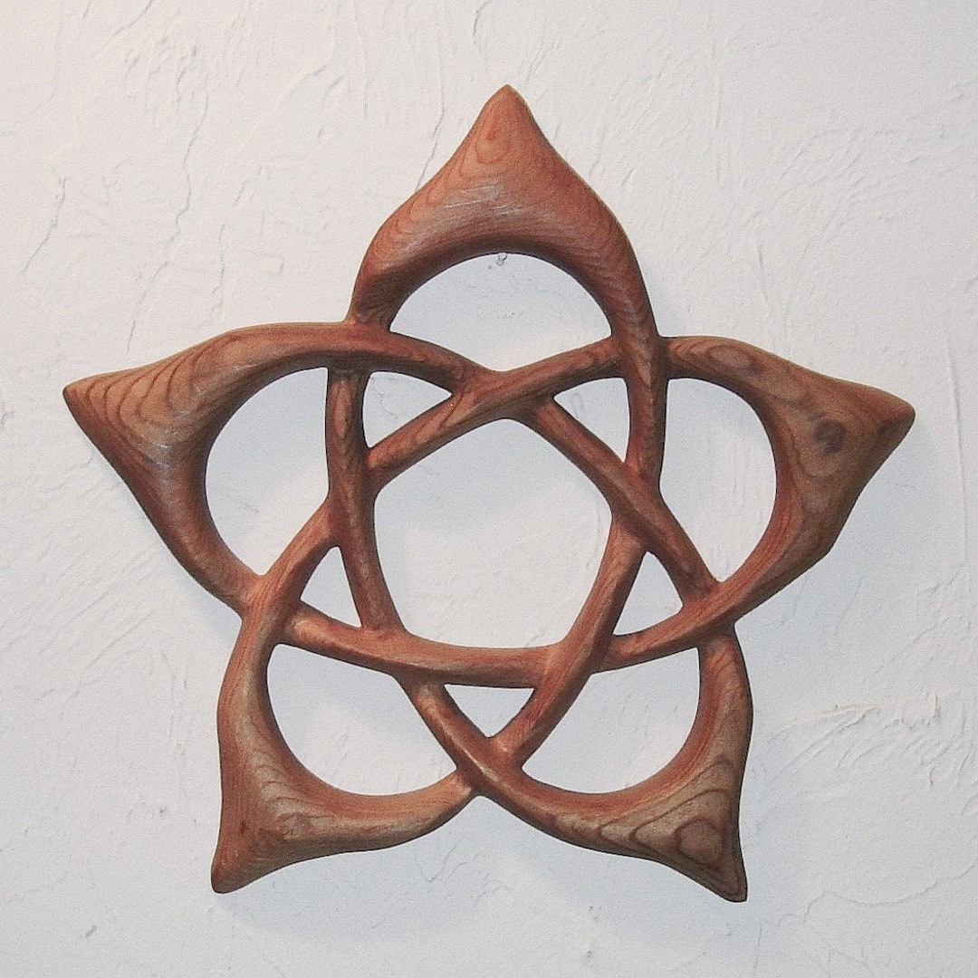 Lotus Flower Hidden Pentacle Wiccan Flower Pentagram Celtic Wood ...