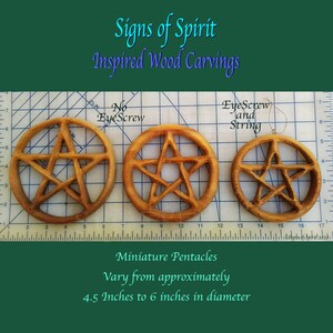 Pentacle Wood Carved Wiccan Altar Focus Pagan Encircled Pentagram ...