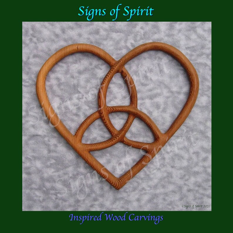 Trinity Heart Shaped Celtic Wood Carving Hearts Belief Home - Etsy
