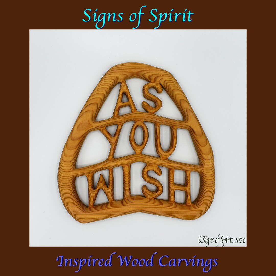 As You Wish Wood Carving True Love Quote I LOVE YOU Engagement Gift ...