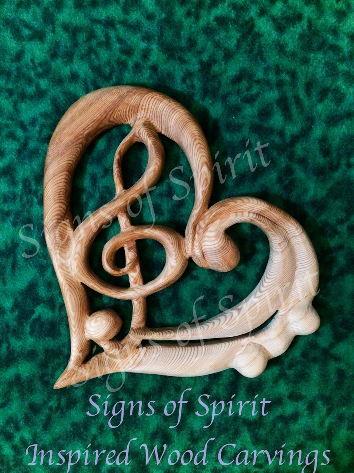 Music Heart-treble Bass Clefs Within Heart Shape Wood Carving - Etsy