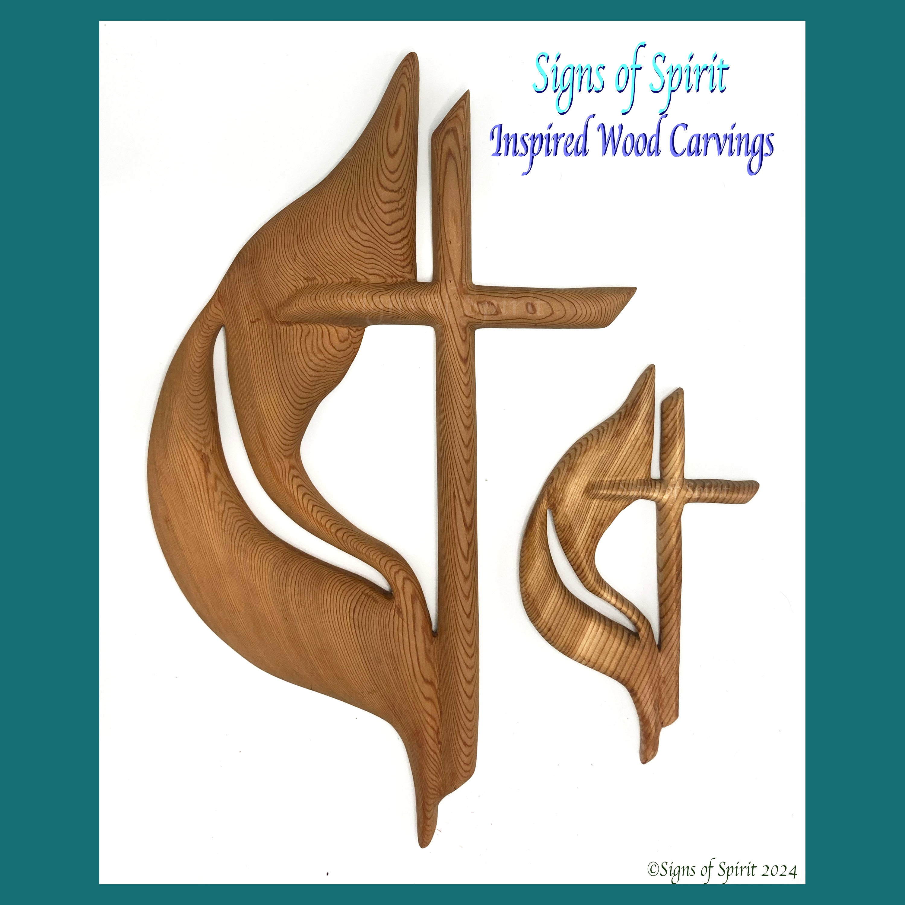 Cross of the United Methodist Church -UMC Cross and Flame™ Wood Carving ...