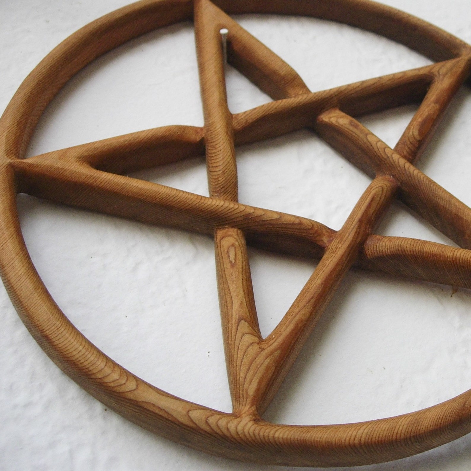 Pentacle Wood Carved Wiccan Altar Focus Pagan Encircled - Etsy