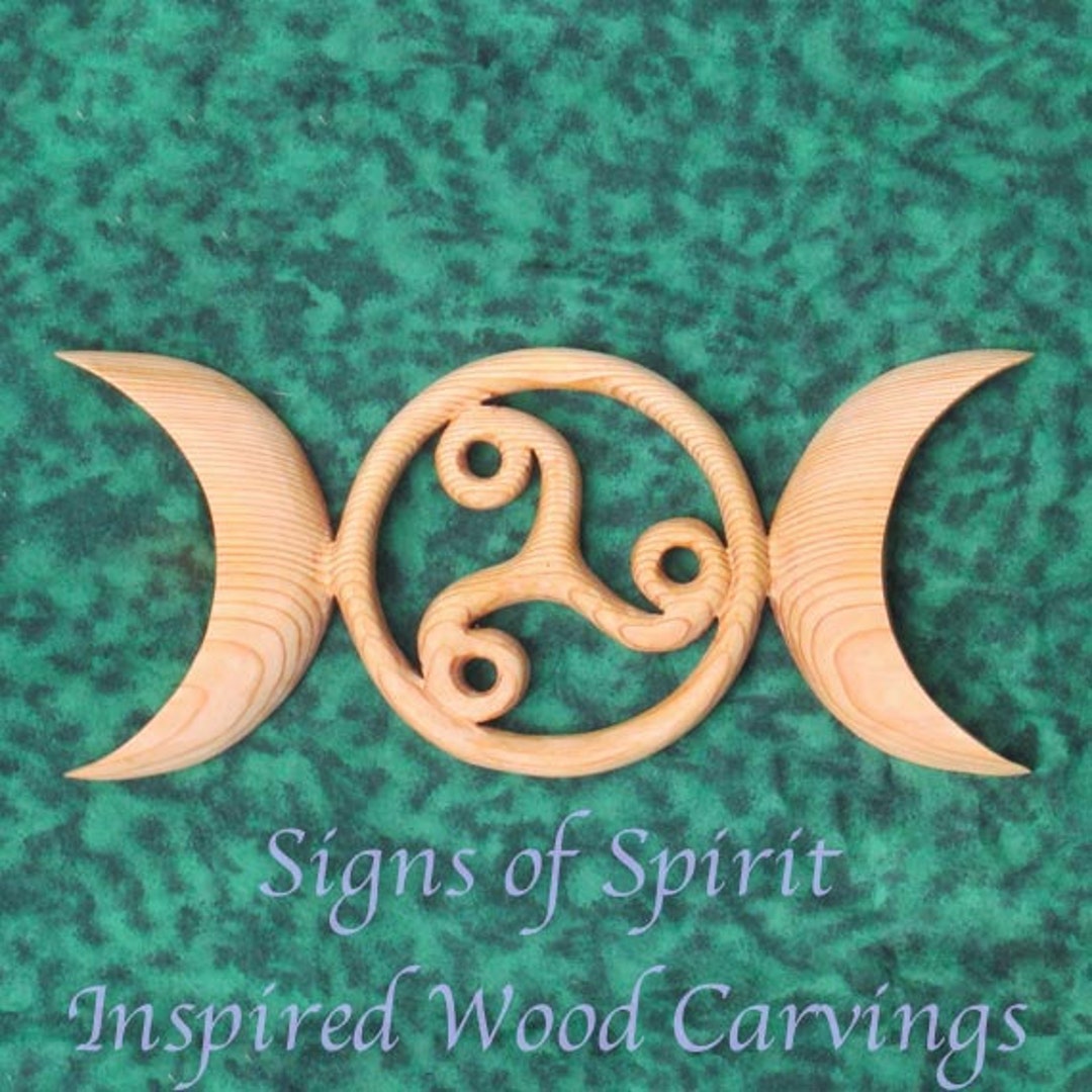 Celtic Moon Goddess Symbol With Triskele Triple Moon Goddess Wiccan Home Witch Altar Celtic