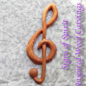 Treble Clef-wood Carved Musical Notation Wall Hanging Clef Note Wall ...
