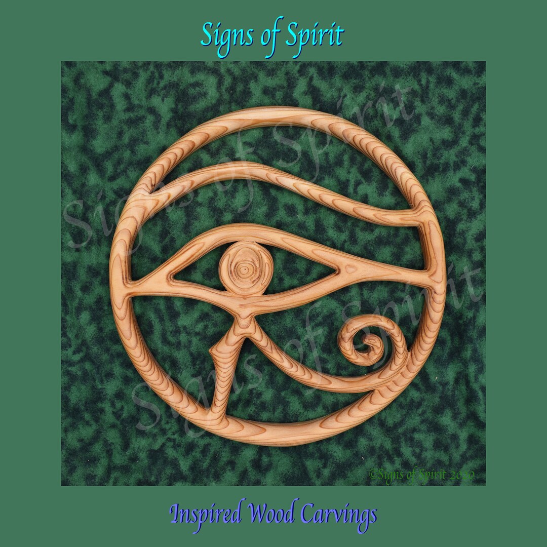 Eye of Horus Wood Carved Egyptian God of Protection Symbol Udjat Wall ...