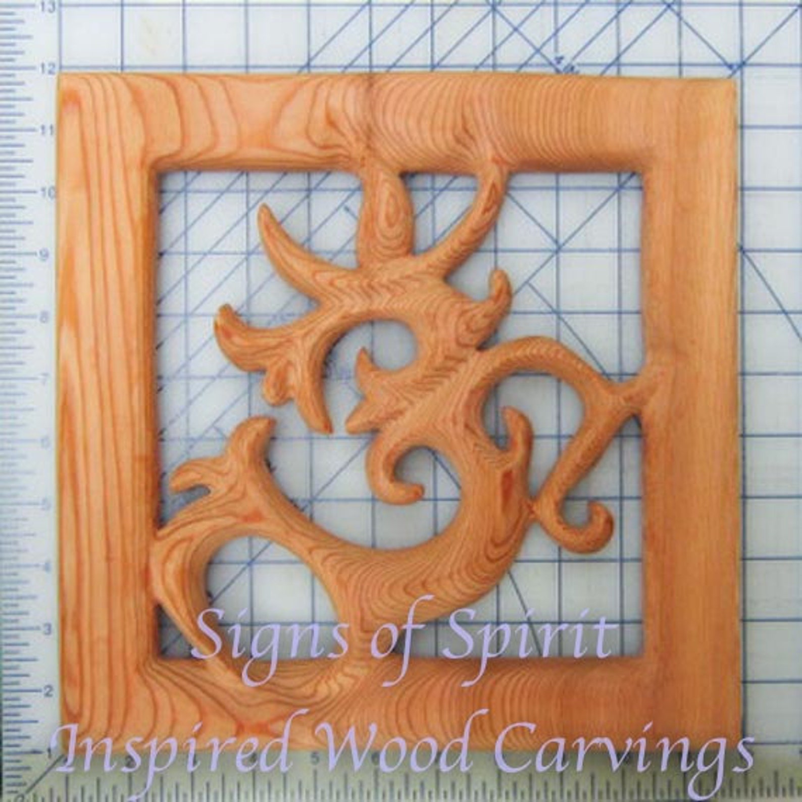 OM Wood Carving Stylized AUM Wall Art Sanskrit Symbol Hindu - Etsy