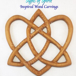 Trinity Love Knot Heart-shaped Celtic Wood Carving of Eternal Love ...