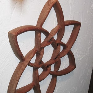 Double Trinity Knot Wall Hanging Wood Carved Celtic Knot Home Decor ...