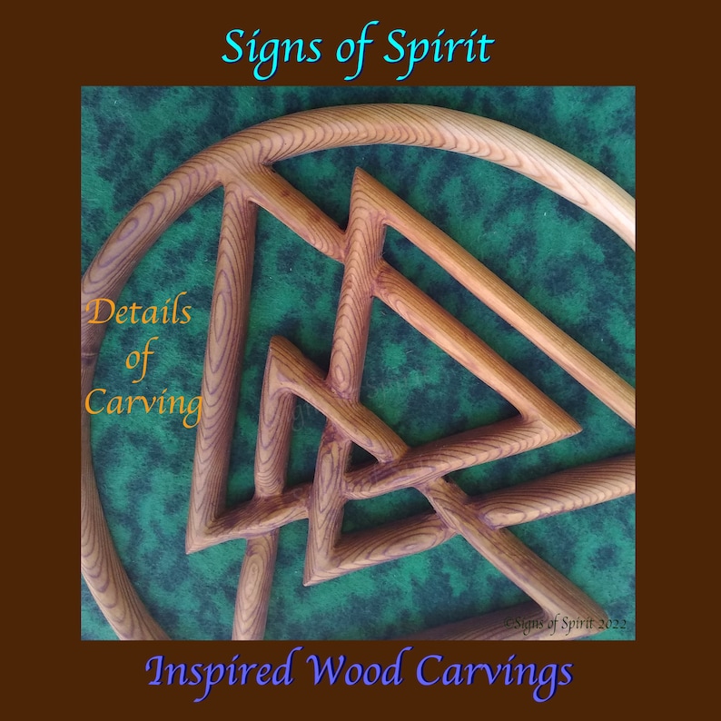 Valknut Nordic Celtic Wood Carving Devotion to Odin Hrungnir's Heart ...