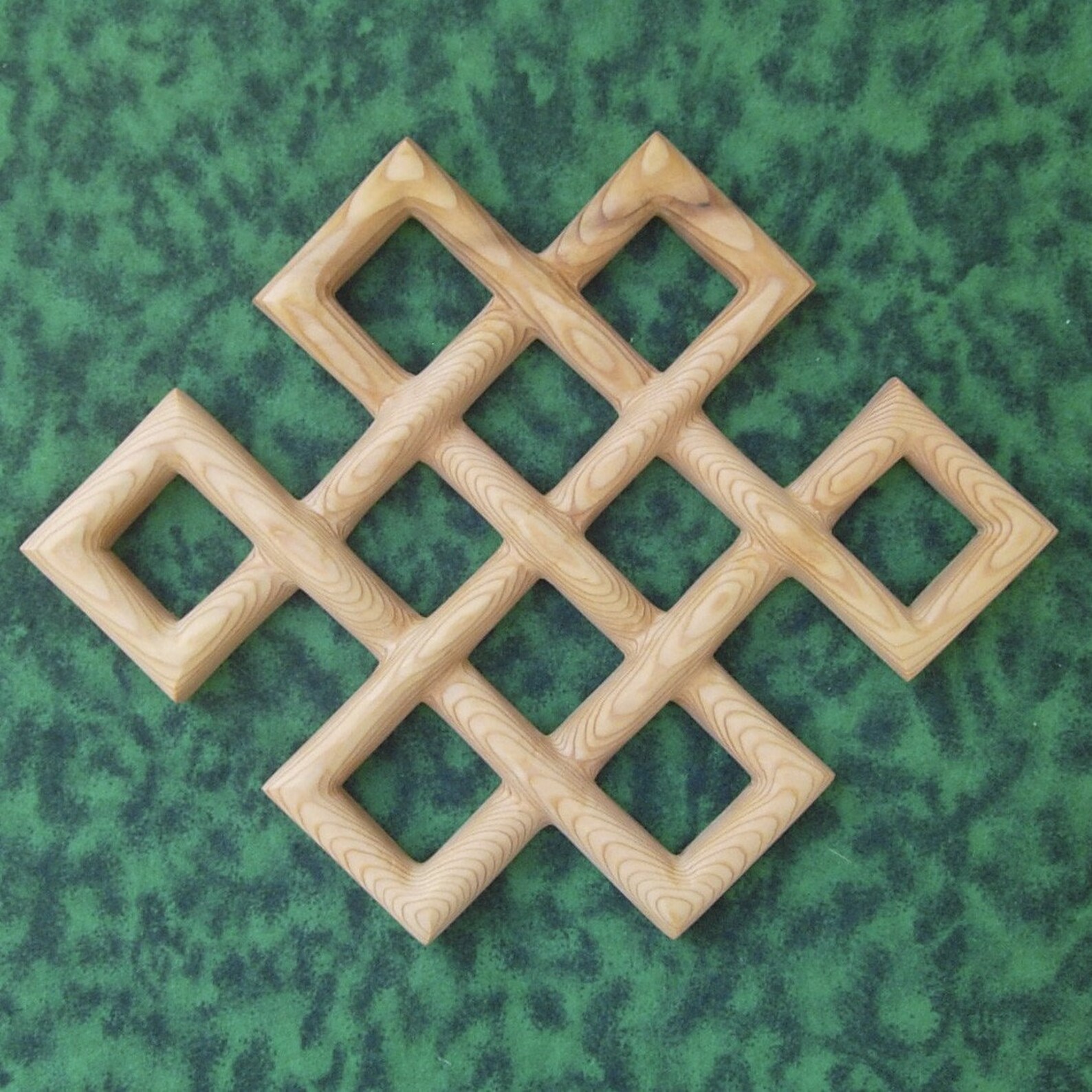 Pan Chang Knot Wood Carving Tibetan Buddhism Endless Knot Chinese Feng ...