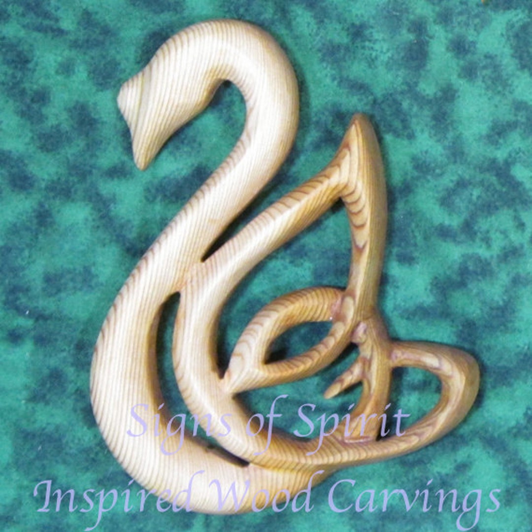 Celtic Swan Miniature-knot of Awakening Self Wood Carving-shamanic ...