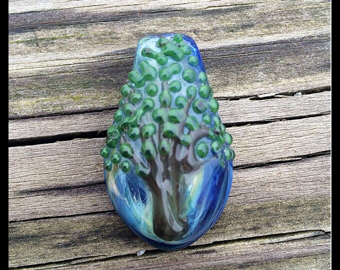 Summer Sunset Tree Handmade Lampwork Glass Boro Bead Pendant - Etsy