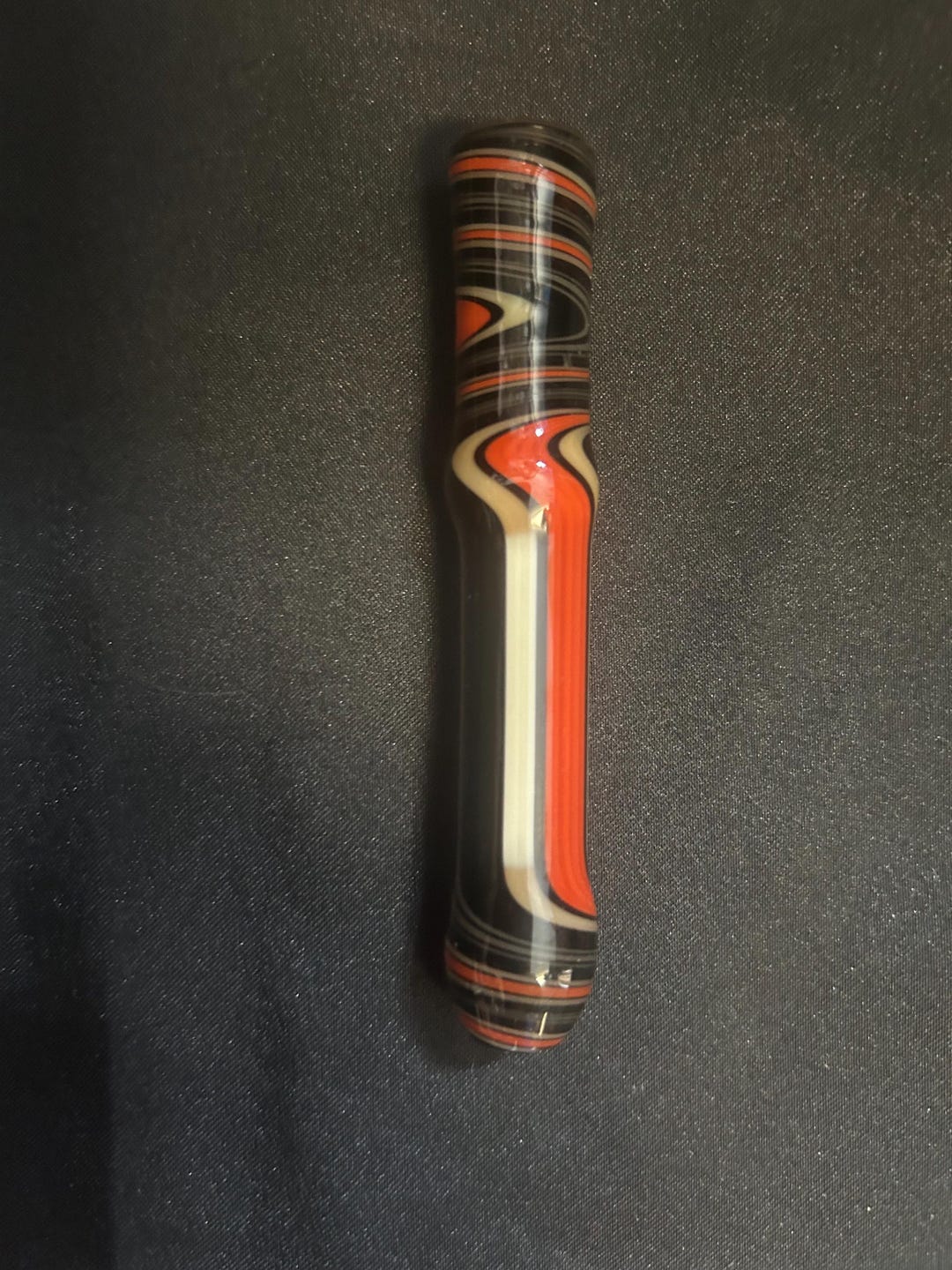 Black and Red Line Tube Chillum Glass Pipe - Etsy