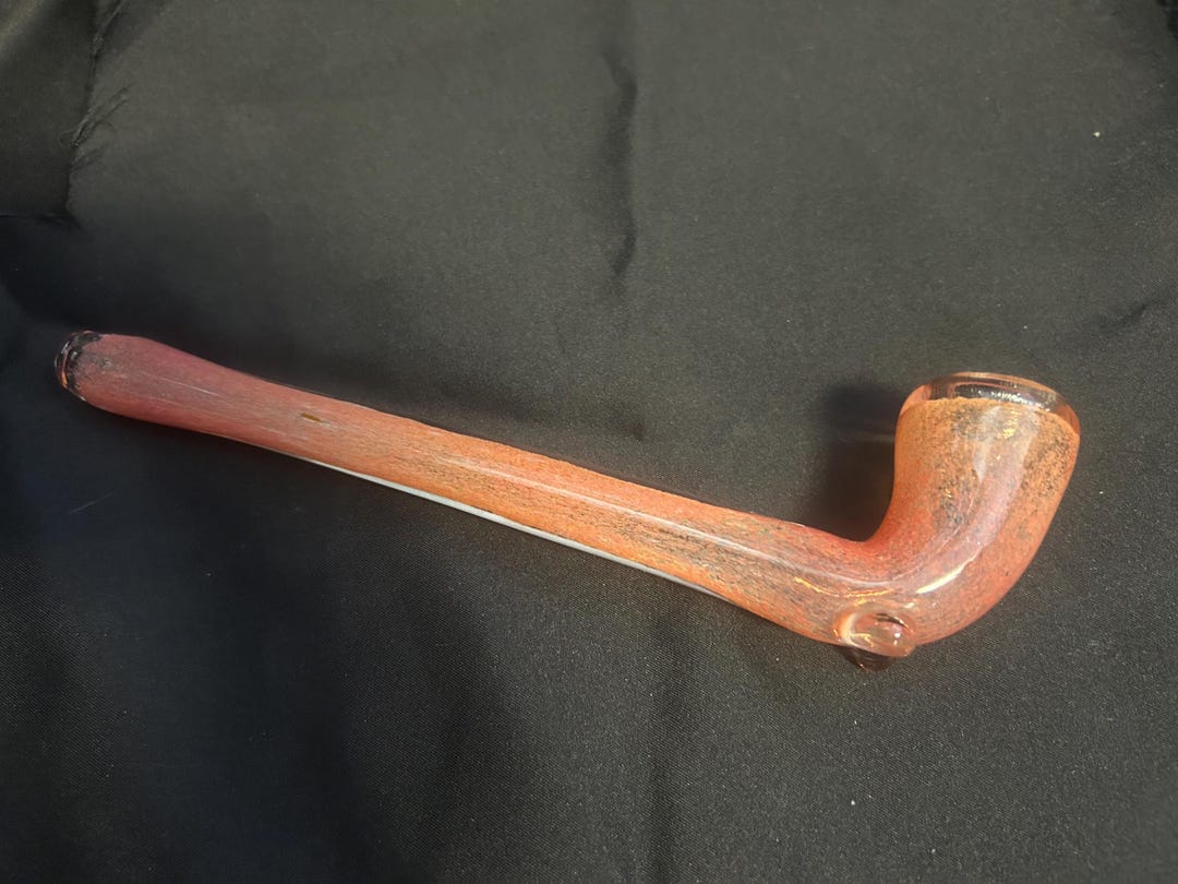 Peachy Pink Frit gandolf Type Sherlock Glass Pipe - Etsy