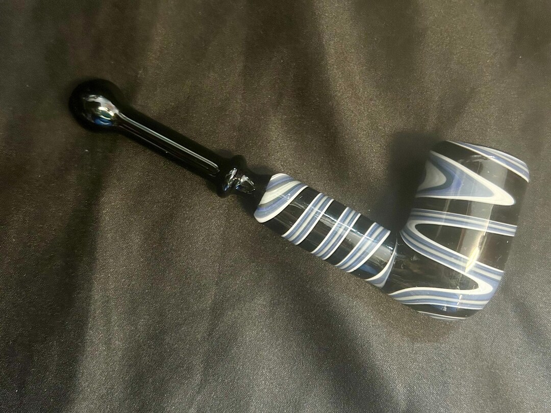 3-piece Black and Purple Line Tubing Sherlock Glass Pipe - Etsy