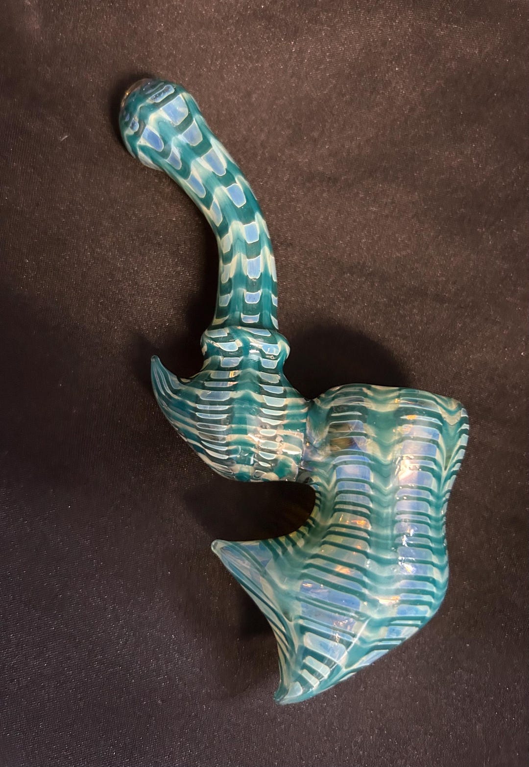 Teal Blue Feathered Color Changing Dry Sherlock Glass Pipe - Etsy
