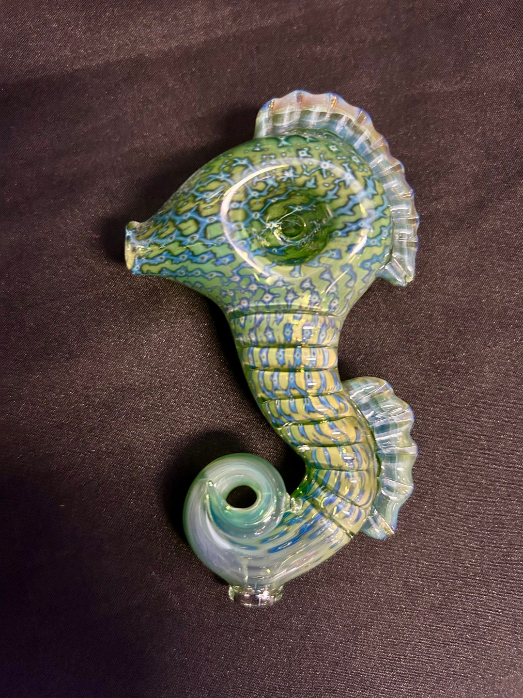 Green Sea Horse Pyrex Glass Pipe - Etsy