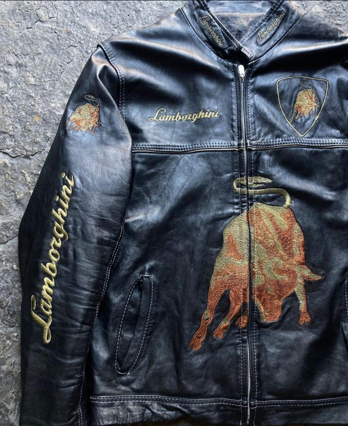 Lamborghini Racing Jacket, Italian Handmade Genuine Lambskin Leather ...