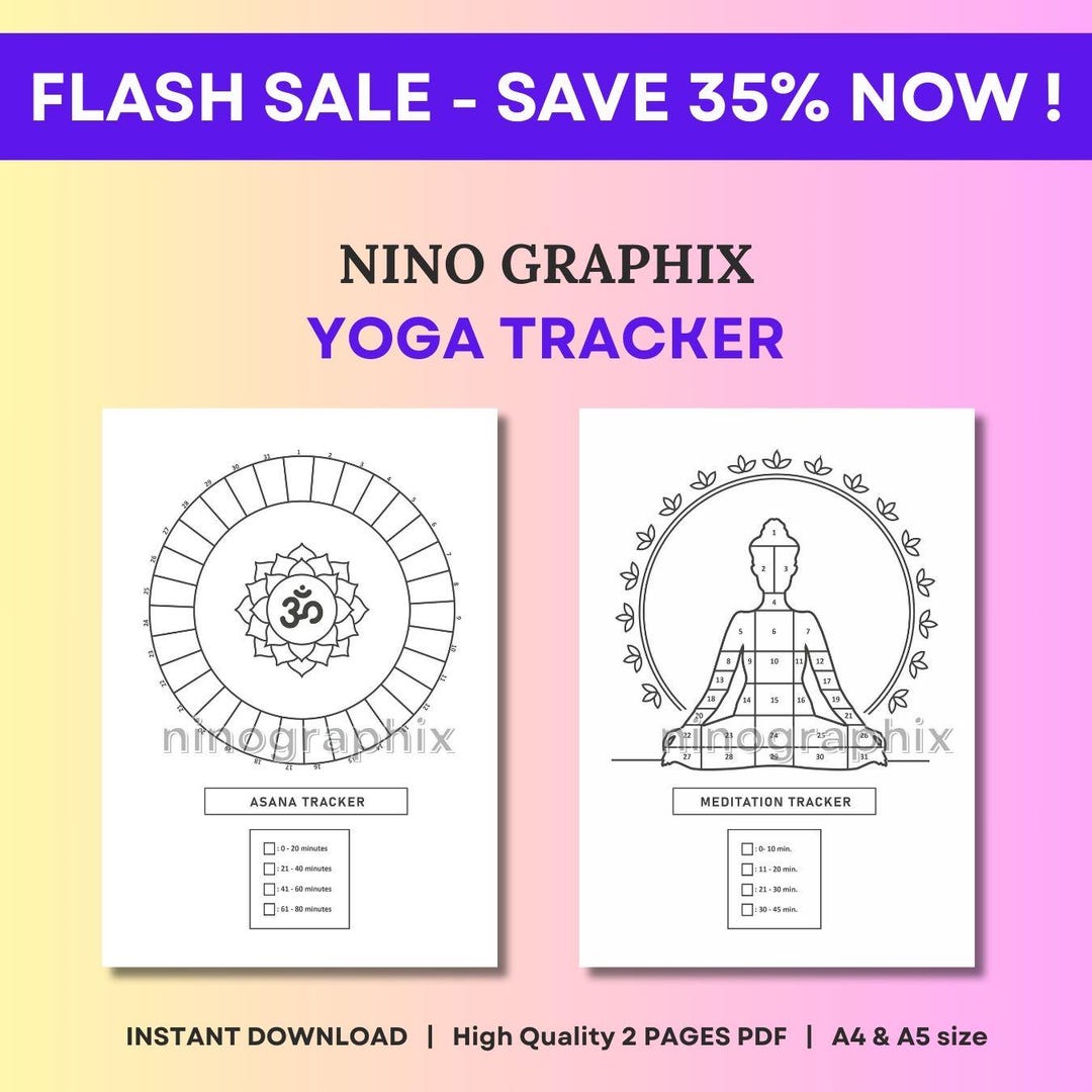 Printable Asana and Meditation Tracker | Yoga & Mindfulness Journal ...