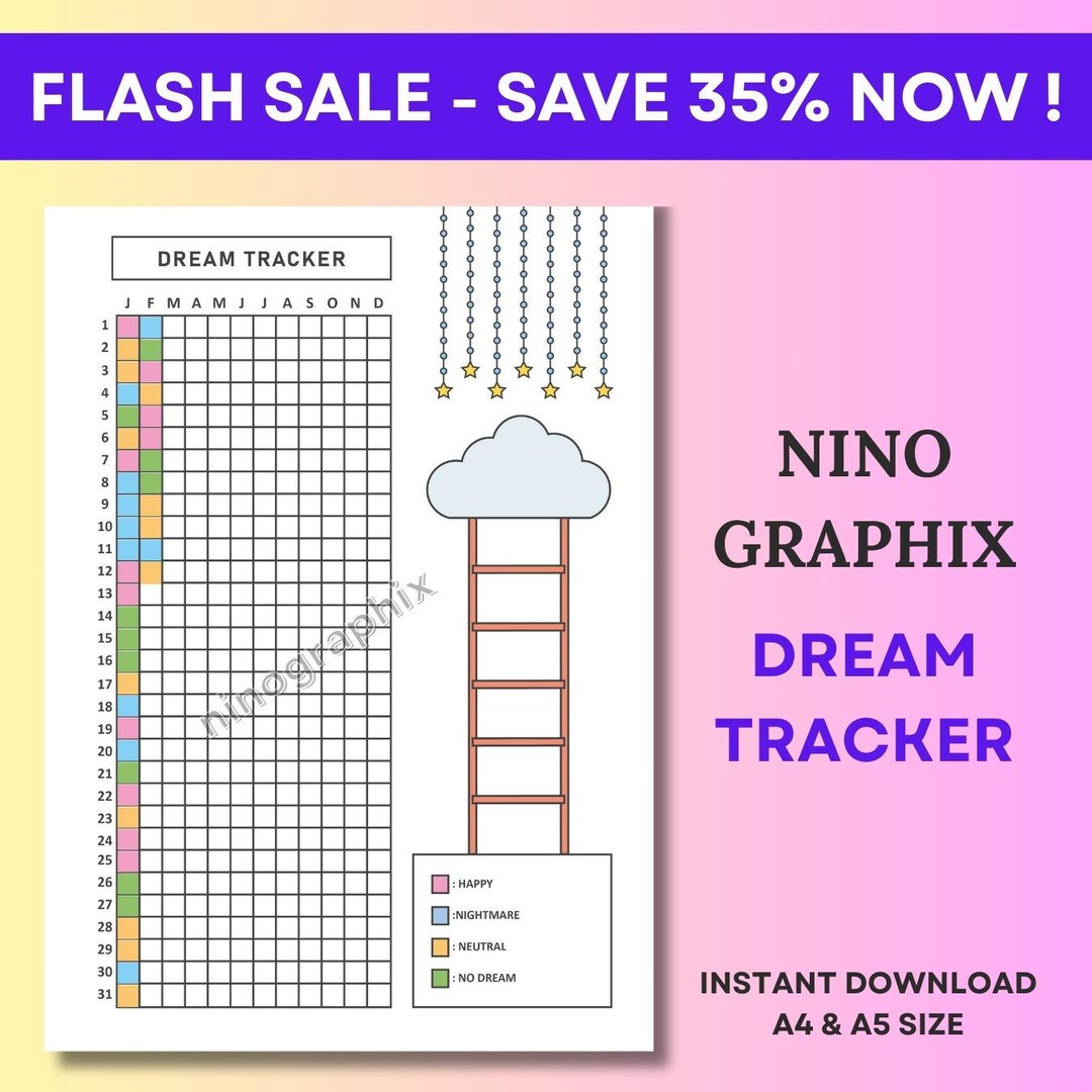 Printable Dream Tracker: Sleep Journal, Dream Log (A4 & A5 PDF) - Etsy
