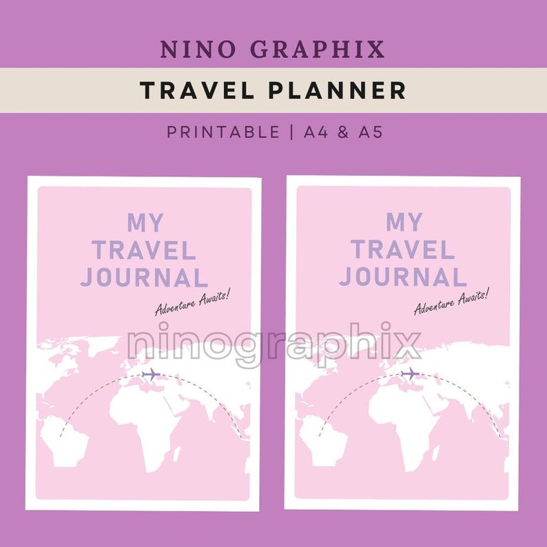 Travel Journal Printable: Vacation Planner, Itinerary, Packing List ...