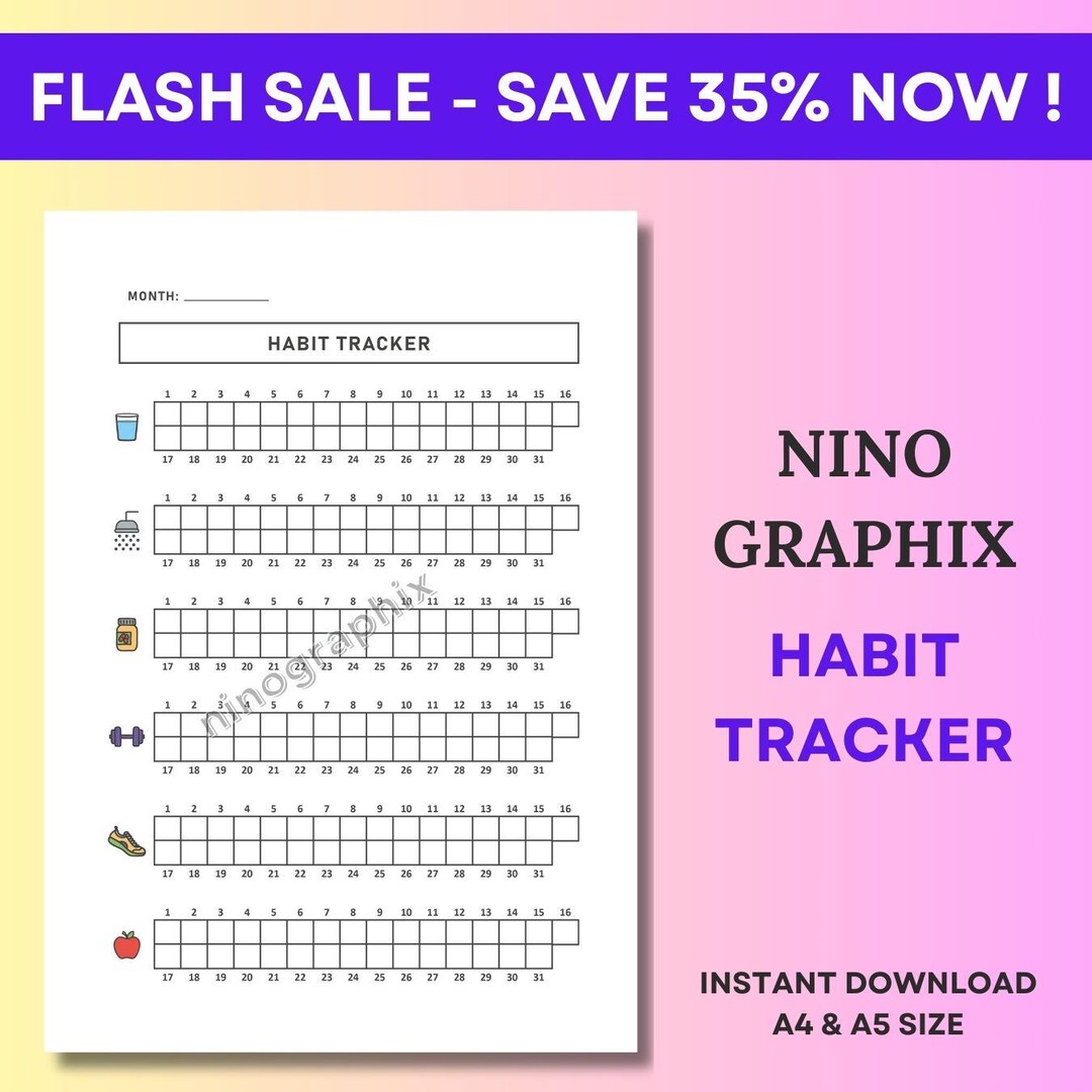 Minimalist Habit Tracker | Printable Habit Planner | Instant Download ...