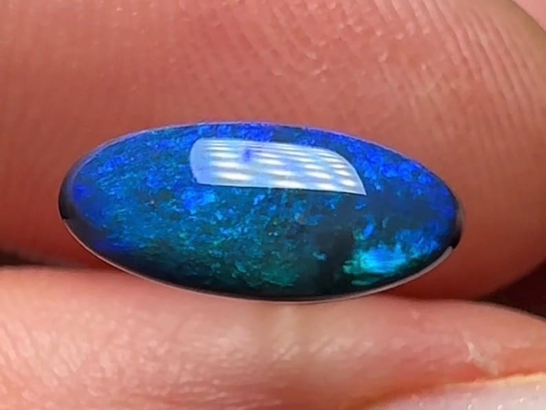 Natural Solid Australian Lightning Ridge Black Opal 0.95 Ct Gemstone ...