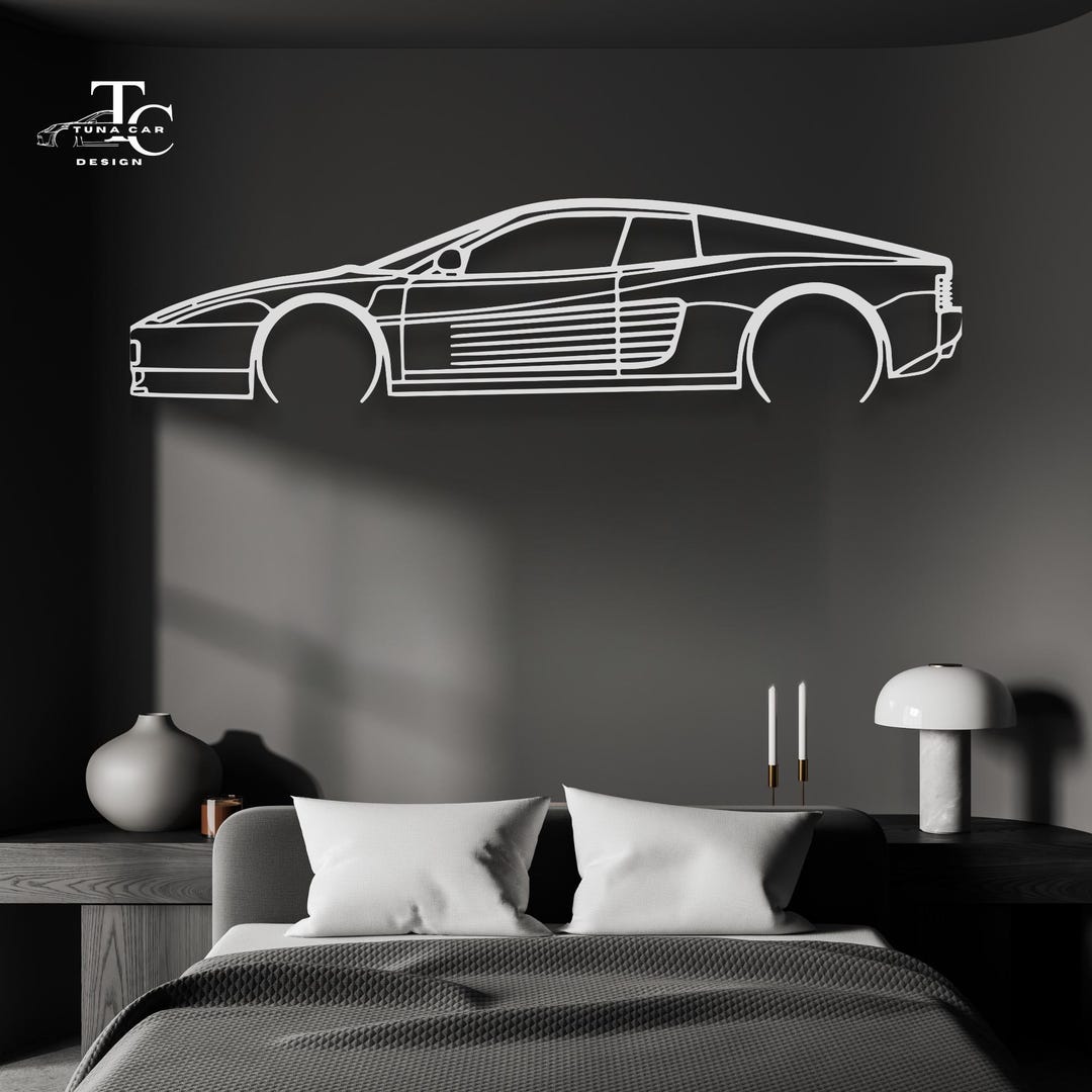 Testarossa Metal Car Wall Art | Metal Car Wall Decor |gift for Car ...