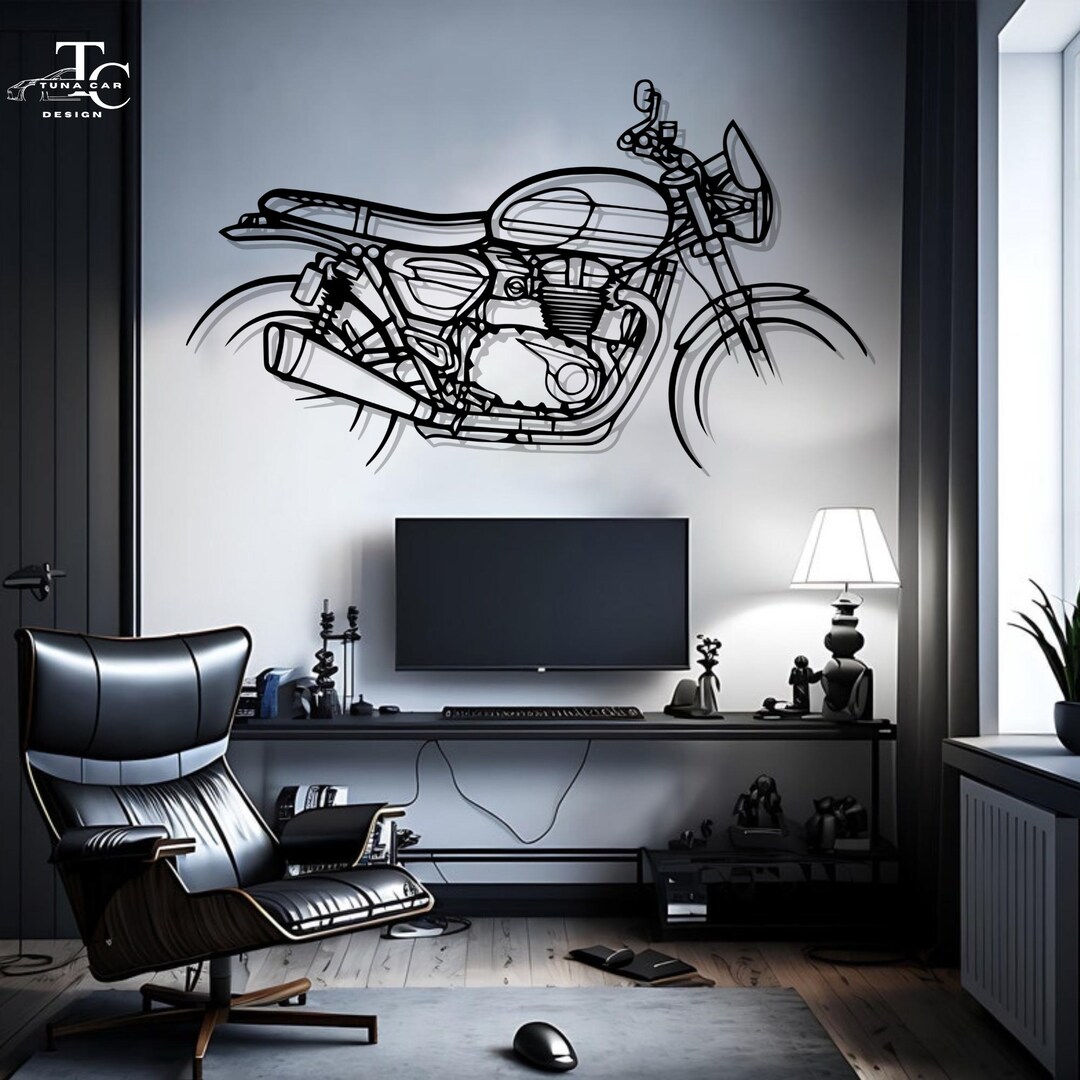 Motorcycle Metal Wall Art | Modern Motorcycle Silhouette for Garage ...