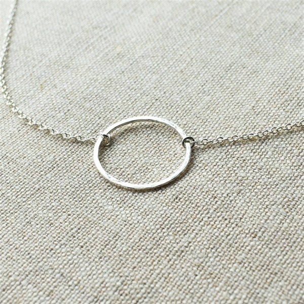 Silver Circle Necklace - Etsy