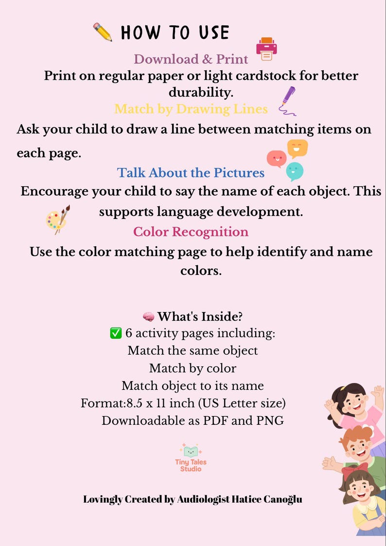 Matching Game Printable – Find the Same, Match by Color Name – 6 Pages ...