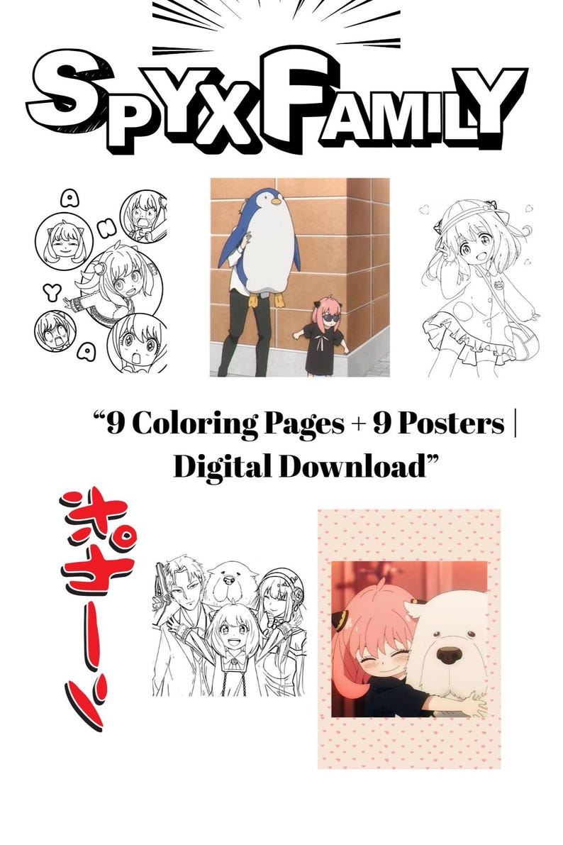 Spy X Family Coloring Pages & Posters: Anime Digital Download PDF - Etsy