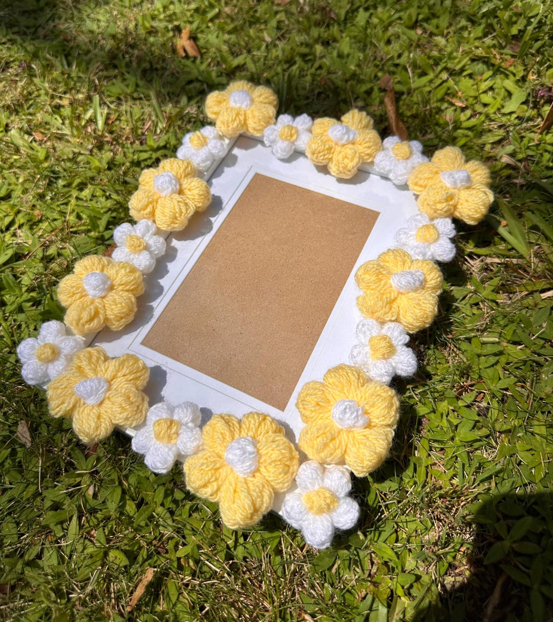 Yellow and White Flower Photo Frame - Etsy