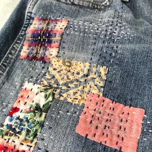 Boro Style Patched Denim Jeans AE Size 6 Reg Hippie Boho Chic - Etsy