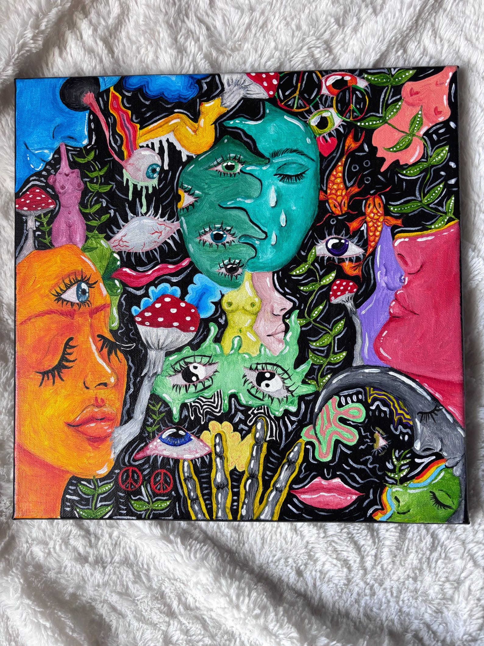 Trippy Acrylic Painting - Etsy