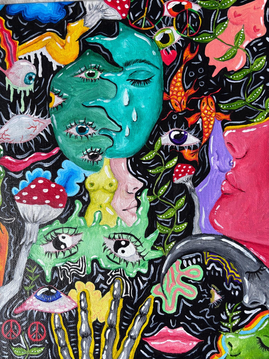 Trippy Acrylic Painting - Etsy