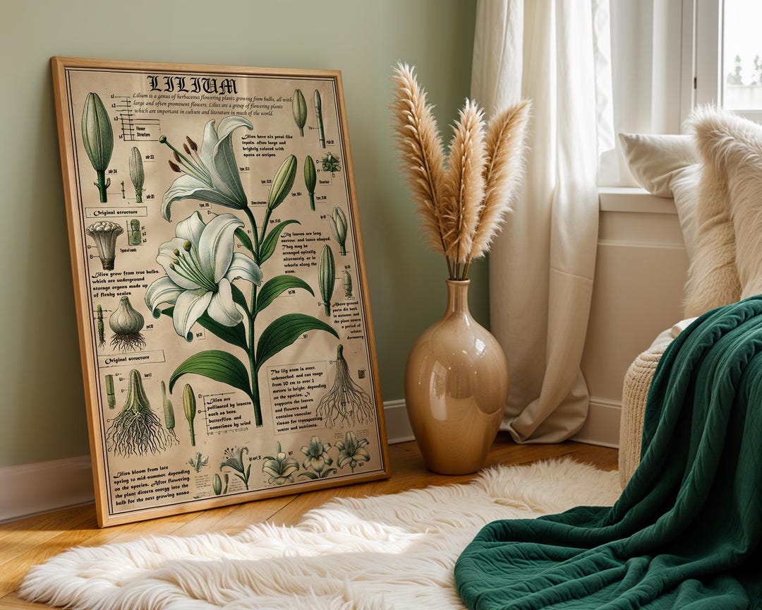 Lily Anatomy Poster, Original Drawing, Botanical Art Print, Flowers ...