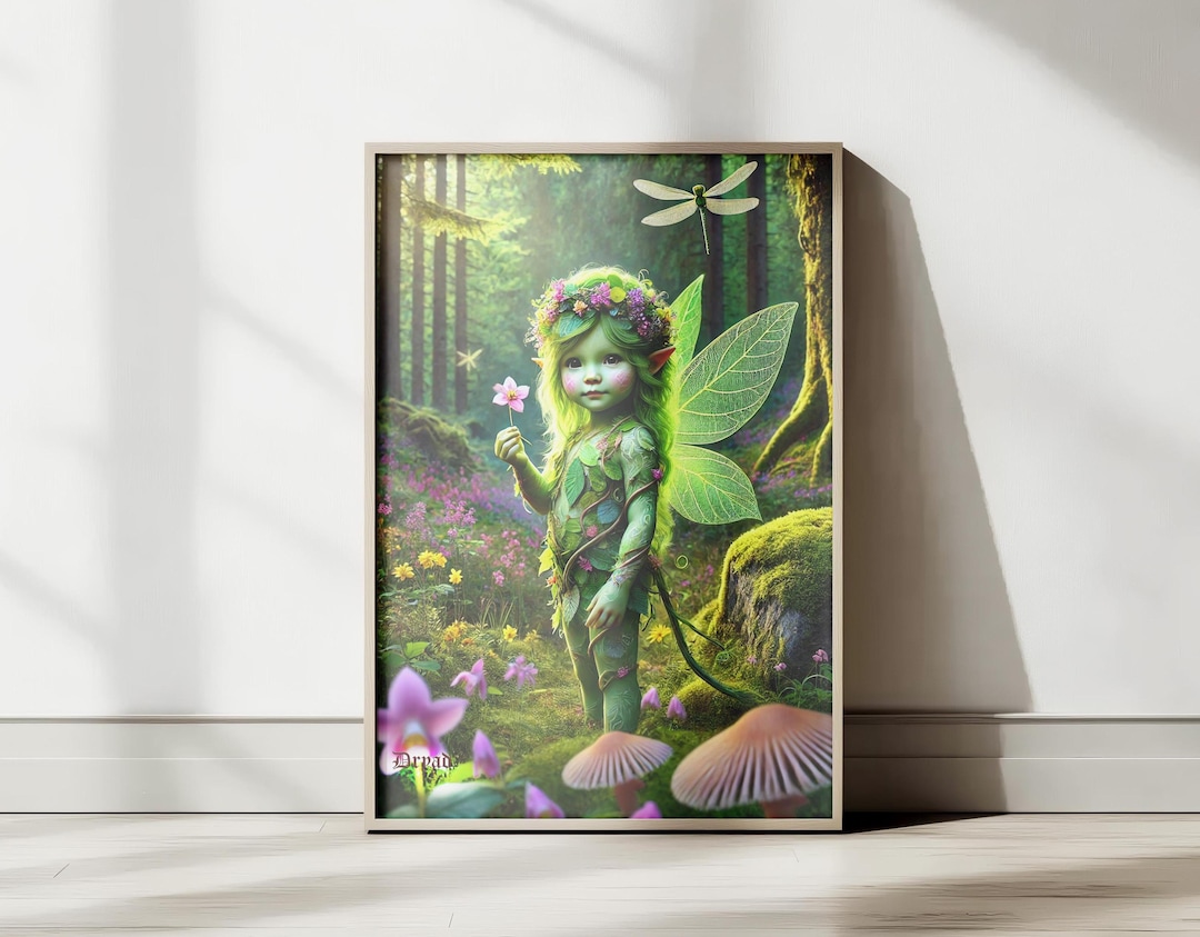 Baby Dryad Poster, Mini-monster Art, Original Image, Mythical Creatures ...