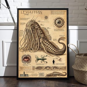 Leviathan Anatomy Print: Medieval Mythical Creature Art - Etsy