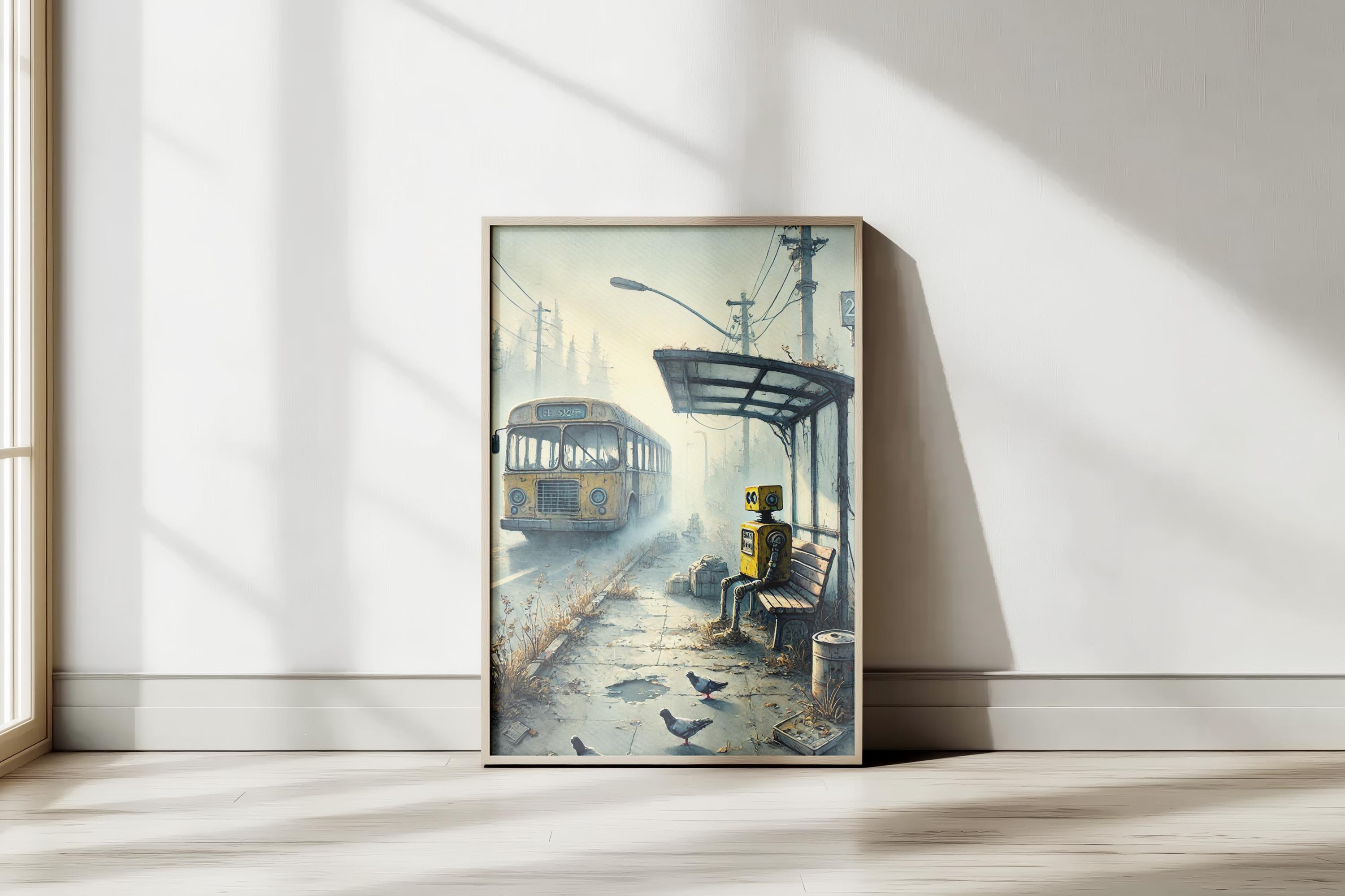 Sci-fi Artwork, Post-apocalypse Art, Robot Wall Poster, Futuristic ...