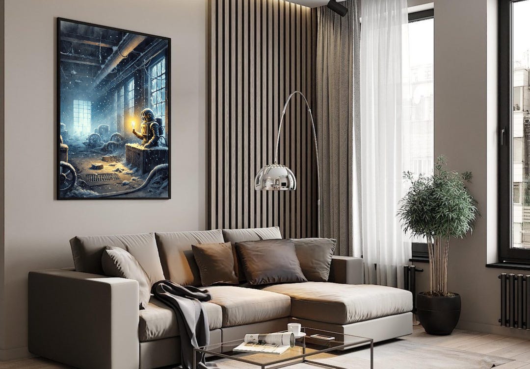 Robot Wall Poster, Post-apocalypse Art, Unique Room Design, Dystopian ...