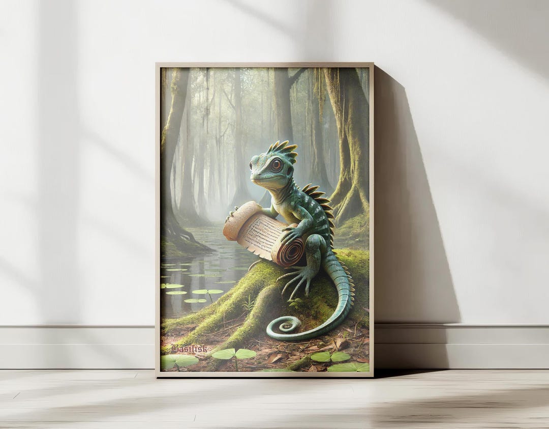 Baby Basilisk Poster, Mini-monster Art, Original Image, Mythical ...
