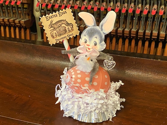 Vintage Easter Decor Easter Bunny Decoration Kitschy Easter - Etsy