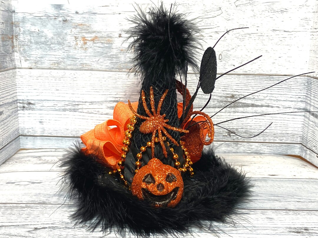 Jack O Lantern Witch Hat Tree Topper Halloween Tree Topper Retro ...