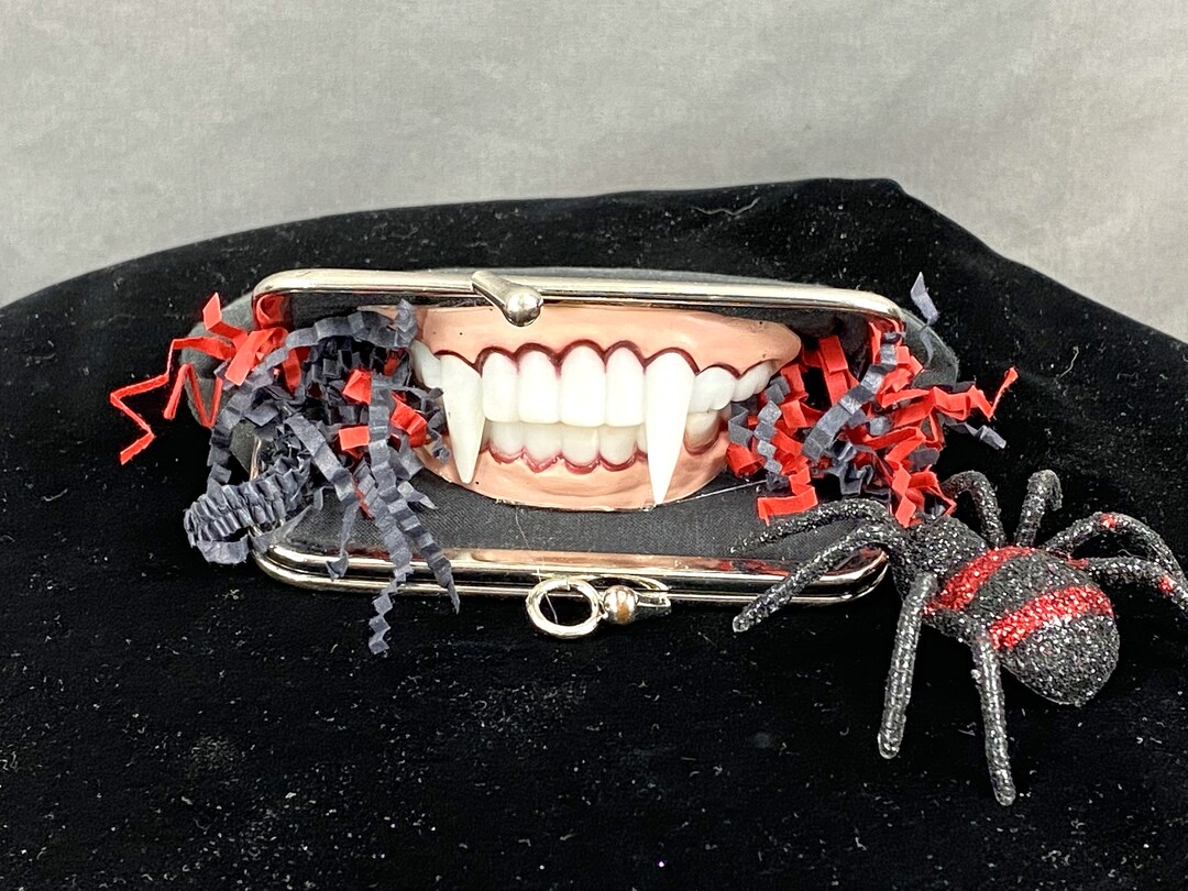 Halloween Prop Vampire Teeth Decor Altered Art Creepy - Etsy